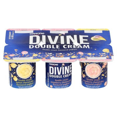 Danone Divine Double Cream Strawberry & Lemon Yoghurt 6 x 100g | PnP