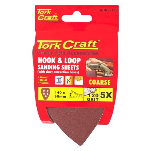 Torkcraft Sanding Triangle 120 Grit 140 X 140mm 5 Pack | PnP