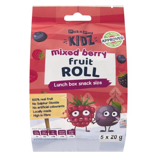 PnP Kidz Mix Berry Fruit Roll 5 x 20g | PnP