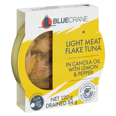 Blue Crane Light Meat Flake Tuna In Canola Oil With Lemon & Pepper 120g ...