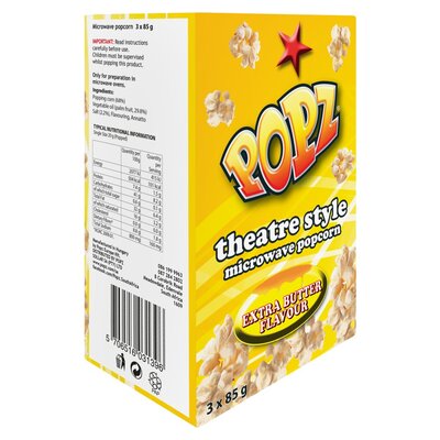 Popz Microwave Popcorn Extra Butter 3ea | PnP