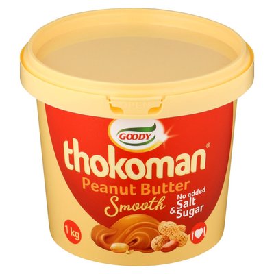 Thokoman Peanut Butter Smooth No Added Salt & Sugar 1kg | Smart Price ...