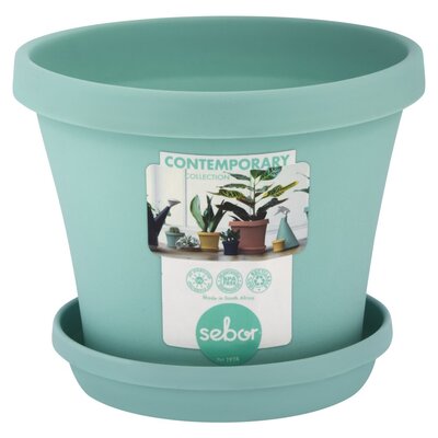 Sebor Super Pot & Saucer Set 15cm Teal | PnP