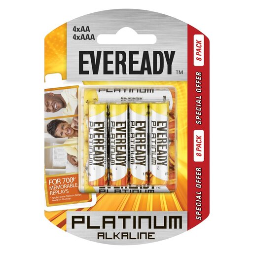 Eveready Platinum Alkaline Batteries 4AA + 4AAA | PnP