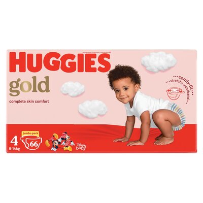 Huggies Gold Size 4 (8-14kg) Jumbo Pack 66 Nappies | PnP