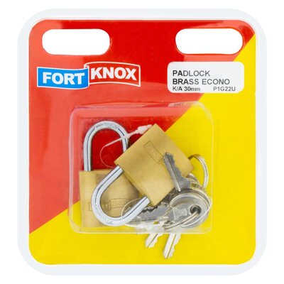 Fort Knox Brass Econo Padlock Keyed Alike 30mm 2 Pack | Smart Price Specials | PnP Home