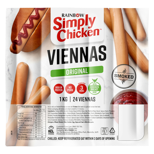 Rainbow Original Chicken Viennas 1kg | Smart Price Specials | PnP Home