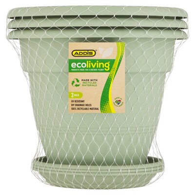 Addis Eco Venus Pot & Saucer Set 3 X 26cm | PnP