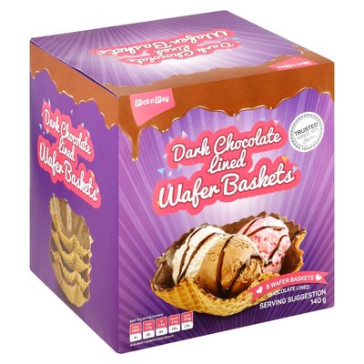 PnP Dark Chocolate Lined Wafer Baskets 8 Pack | PnP
