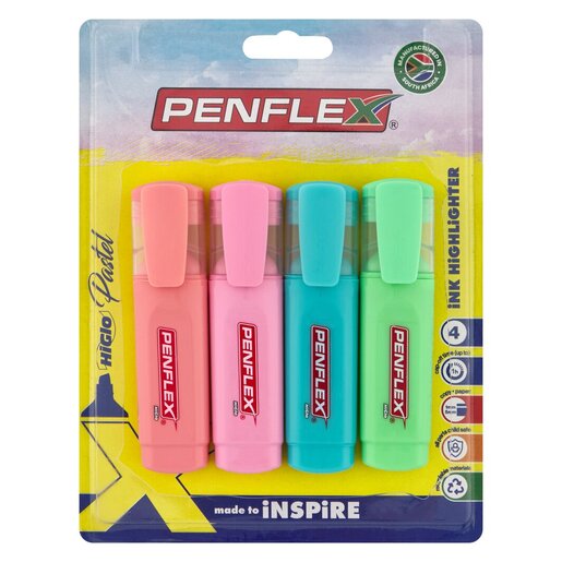 Penflex Assorted Higlo Pastel 4 Pack | PnP