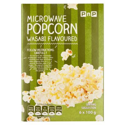 PnP Wasabi Flavoured Microwave Popcorn 6 x 100g | PnP