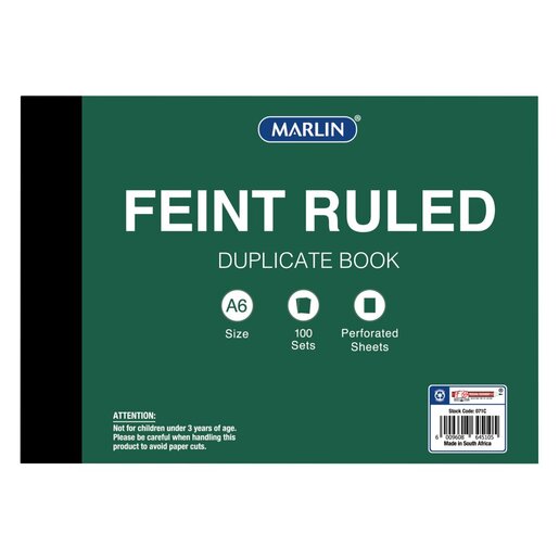Marlin A6 Feint Ruled Duplicate Book | PnP