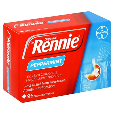 Rennie Peppermint Antacid Tablets 96ea | PnP