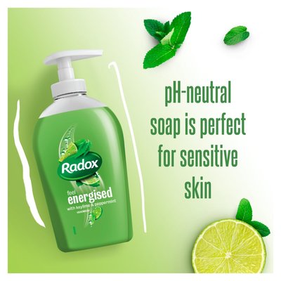 Radox Feel Energised Keylime & Peppermint Cleansing Handwash Soap 300ml ...