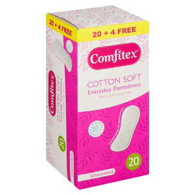Comfitex Unscented Regular Pantyliners 20 Pack | PnP