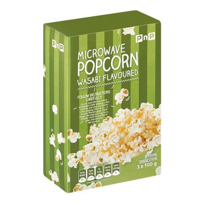 PnP Wasabi Flavoured Microwave Popcorn 3 x 100g | PnP