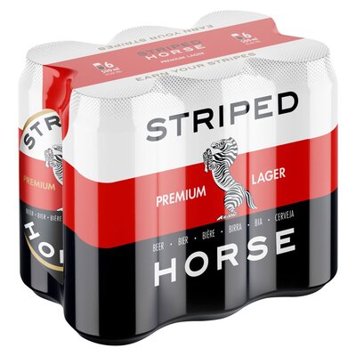 Striped Horse Lager Can 6 x 500ml | PnP