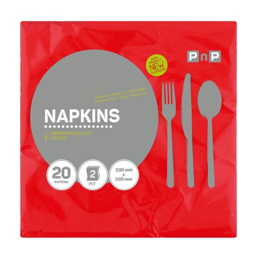 PnP 2 Ply Serviettes Red 20 Pack | Smart Price Specials | PnP Home