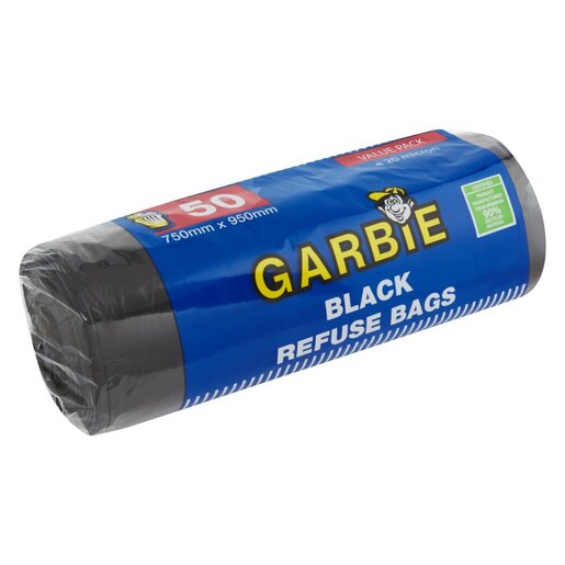 Garbie Black Refuse Bags Value Pack 750mm x 950mm 50 Pack | Smart Price ...
