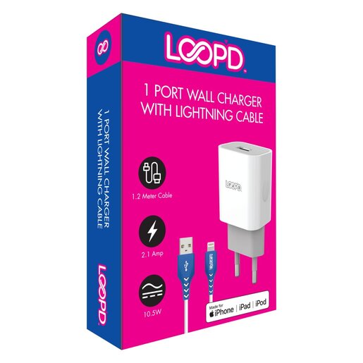 Loopd Wall Charger MFI Cable | PnP
