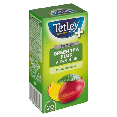 Tetley Mango Flavoured Green Tea with Vitamin B5 20 Pack | PnP