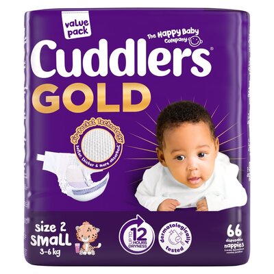 Cuddlers Gold's Size 2 Newborn Value Pack Disposable Nappies 66 Pack | PnP