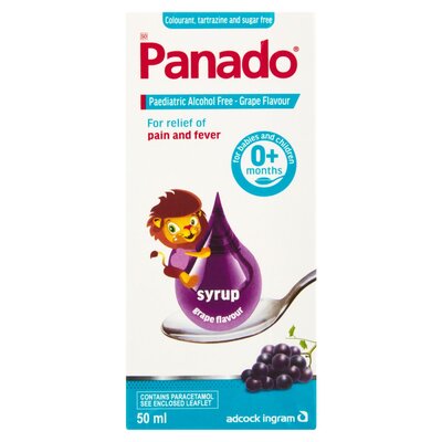 Panado Syrup Grape Alcohol & Sugar Free 50ml | PnP