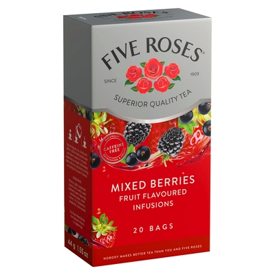 Five Roses Mixed Berries Fruit Flavoured Infusion Teabags 20 Pack | PnP