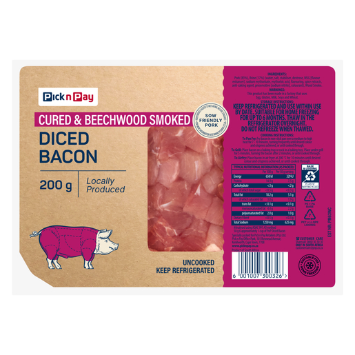 PnP Diced Bacon 200g | PnP