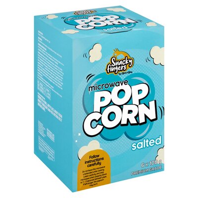 PnP Snacky Fingers Salted Microwave Popcorn 6 x 100g | PnP