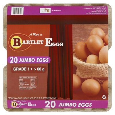 Bartlet Eggs Jumbo 20 Pack | PnP