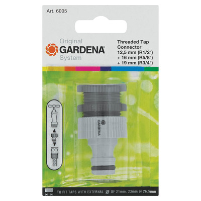 Gardena 12.5mm+16mm + 19mm T ap Connector Reducer | PnP