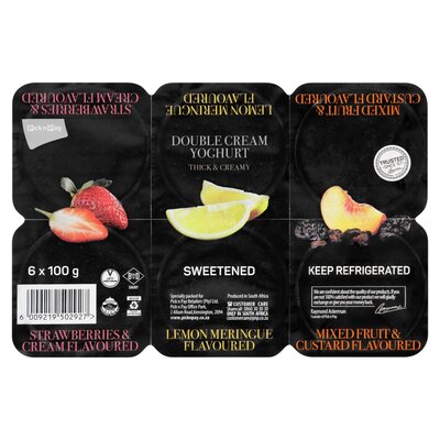 PnP Double Cream Mix Flavoured Yoghurt 6 Pack | PnP