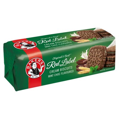 Bakers Red Label Mint Choc Flavoured Cream Biscuits 200g | PnP