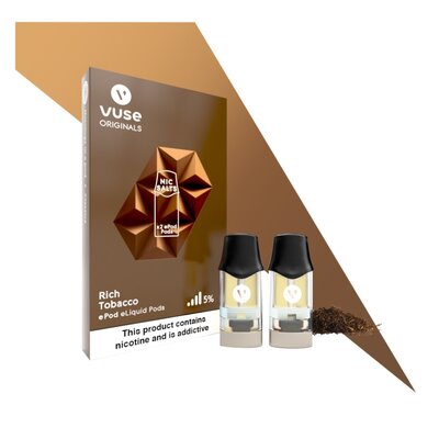 Vuse E-Pod Rich Tobacco 5% Nicotine Salt E-Liquid Replacement Pods 2 ...