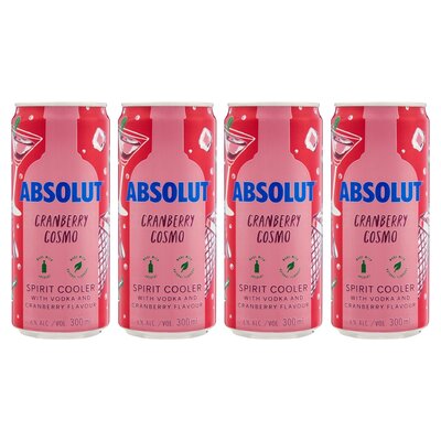 Absolut Cranberry Cosmo Spirit Cooler 4 x 300ml | PnP