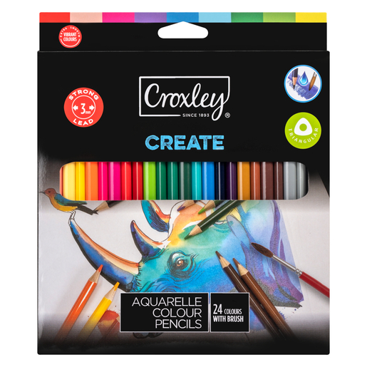 Croxley Aquarelle Colour Pencils Assorted 24 Pack | Smart Price ...