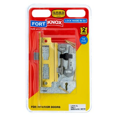 Fort Knox 2-Lever Brass Plated Lock Only | PnP