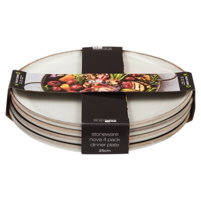 O2 Stoneware Nova Dinner Plate 25cm 4 Pack | PnP