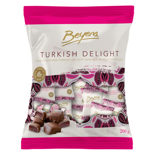 Beyers Rose Flavoured Turkish Delight Enrobed In Milk Chocolate 200g x ...