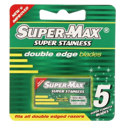 Super-Max Stainless Steel Double Edge Blades 5 Pack | PnP