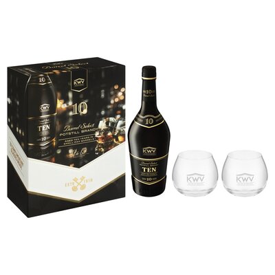KWV 10 Year Old Bandy 750ml With Complimentary Glasses | PnP