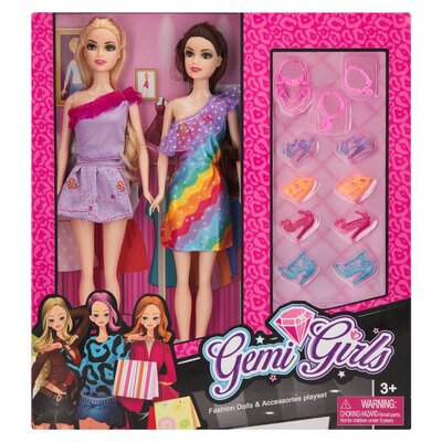 Gem Girls Fashion Doll With Shoes 2 Pack | PnP