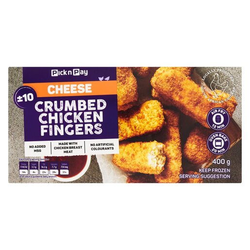 PnP Cheese Frozen Crumbed Chicken Fingers 400g | PnP