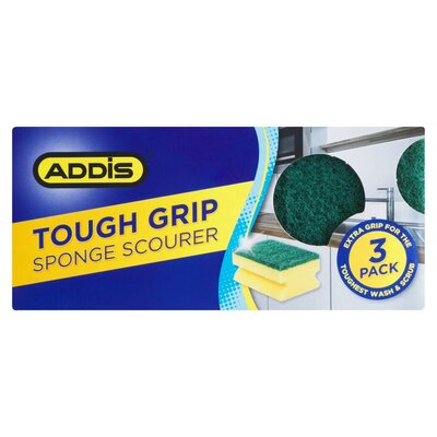 Addis Tough Grip Sponge Scourer 3 Pack | PnP