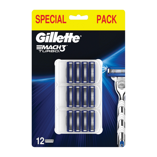Gillette Mach3 Turbo Shave Cartridge 12ea | PnP