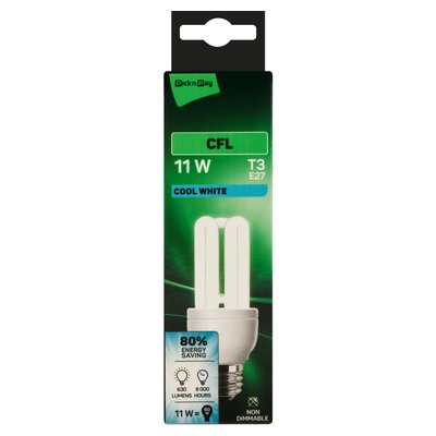 PnP Cool White CFL 11W Edison Screw Light Bulb | PnP