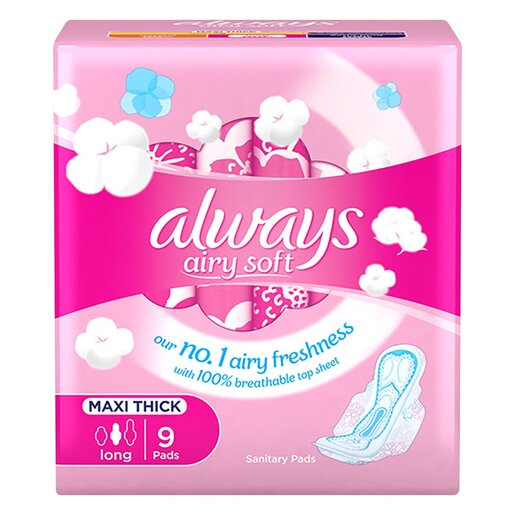 Always Maxi Cotton Long Pads 9 Pack | PnP