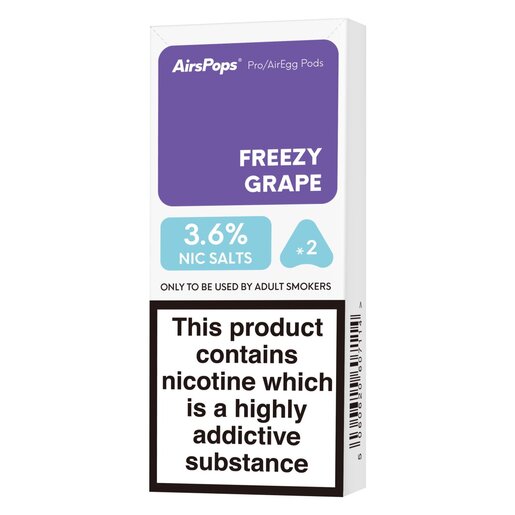 AirsPops One Use Freezy Grape 3.6% Nicotine Salt Disposable Vape 2 Pack ...
