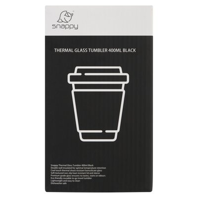 Snappy Black Thermal Glass Tumbler 400ml | Smart Price Specials | PnP Home